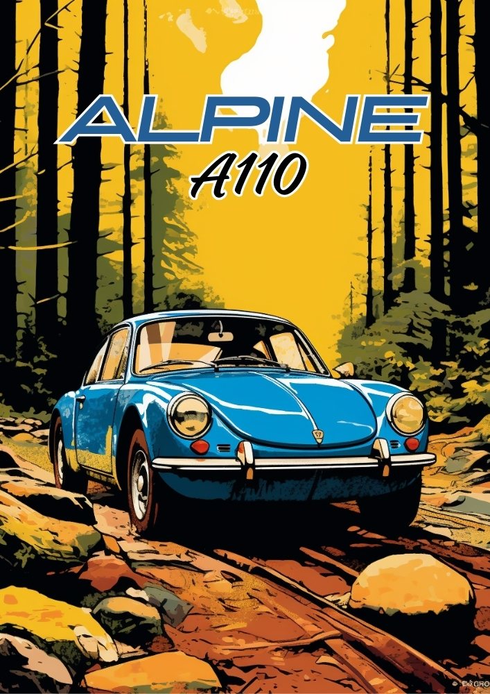 Alpine A110 Poster – 1970s Rally Legend Wall Art Print – Brighton Posters