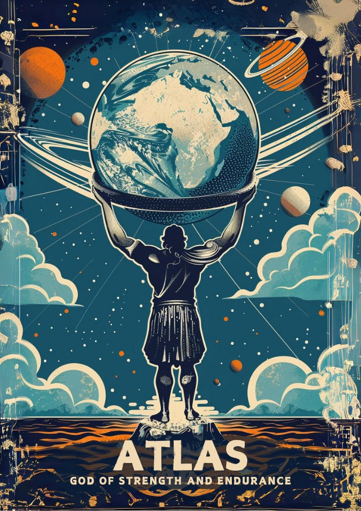Titan Atlas Poster - Greek Mythology Artwork – Brighton Posters