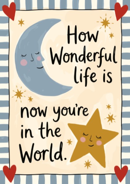 Moon and Star Kids Room Poster - Nursery Decor, Wall Art, Childrens ...