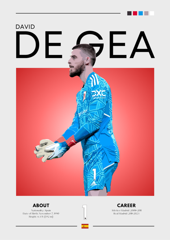 David De Gea Poster - Legendary Manchester United Goalkeeper Print ...