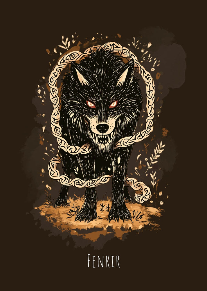 Fenrir Wolf Poster - Norse Mythology Artwork – Brighton Posters