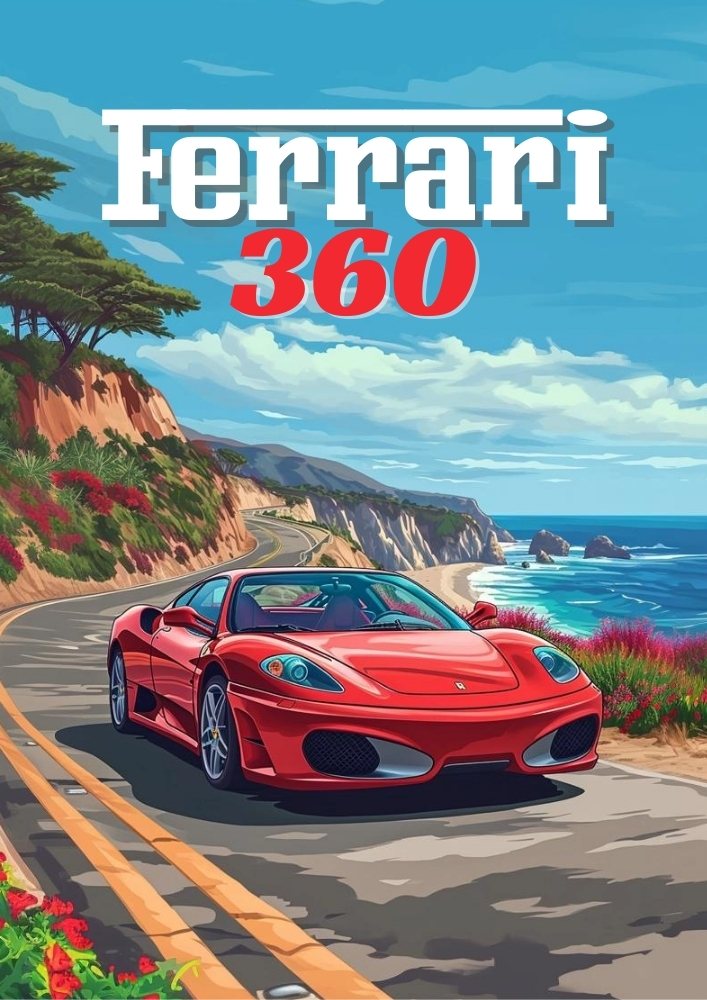 Ferrari 360 Print – Italian Sports Car Wall Art – Brighton Posters