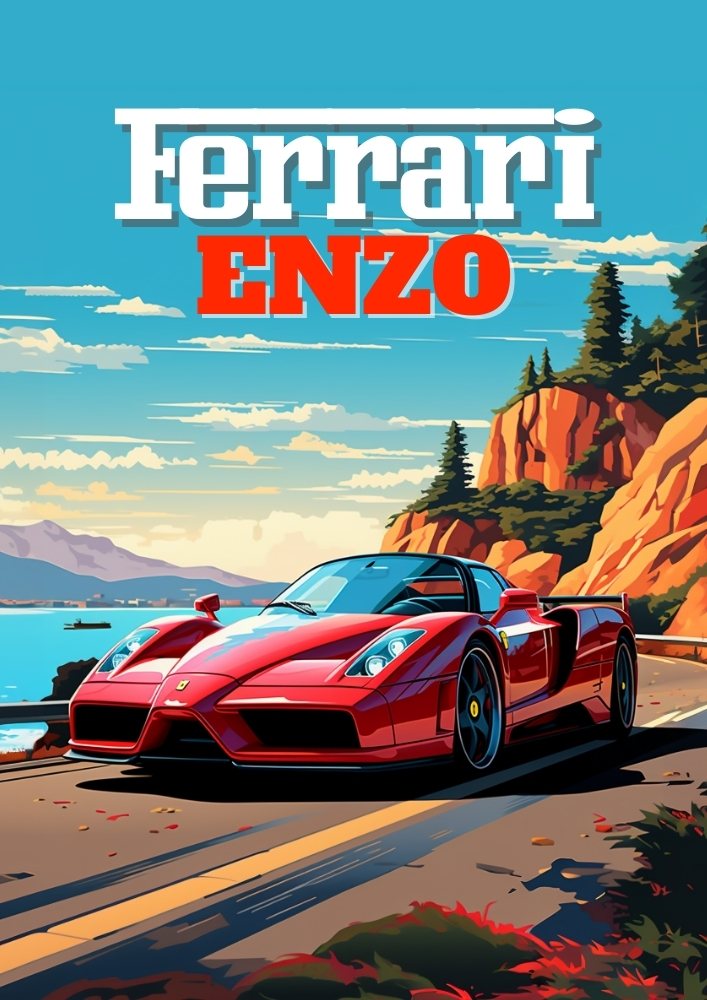 Ferrari Enzo Poster – Italian Supercar Wall Art – Brighton Posters