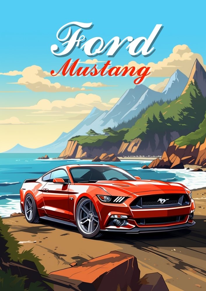 Ford Mustang Wall Art – Classic American Muscle Car Poster – Brighton ...