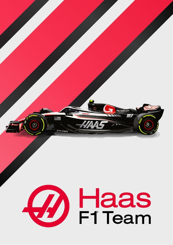 Haas F1 Team Poster – American Formula 1 Wall Art – Brighton Posters