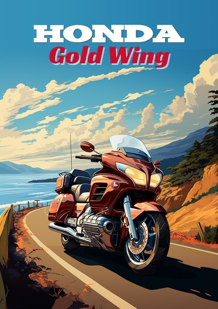 Honda Gold Wing Poster – Touring Motorcycle Wall Art for Long-Distance ...
