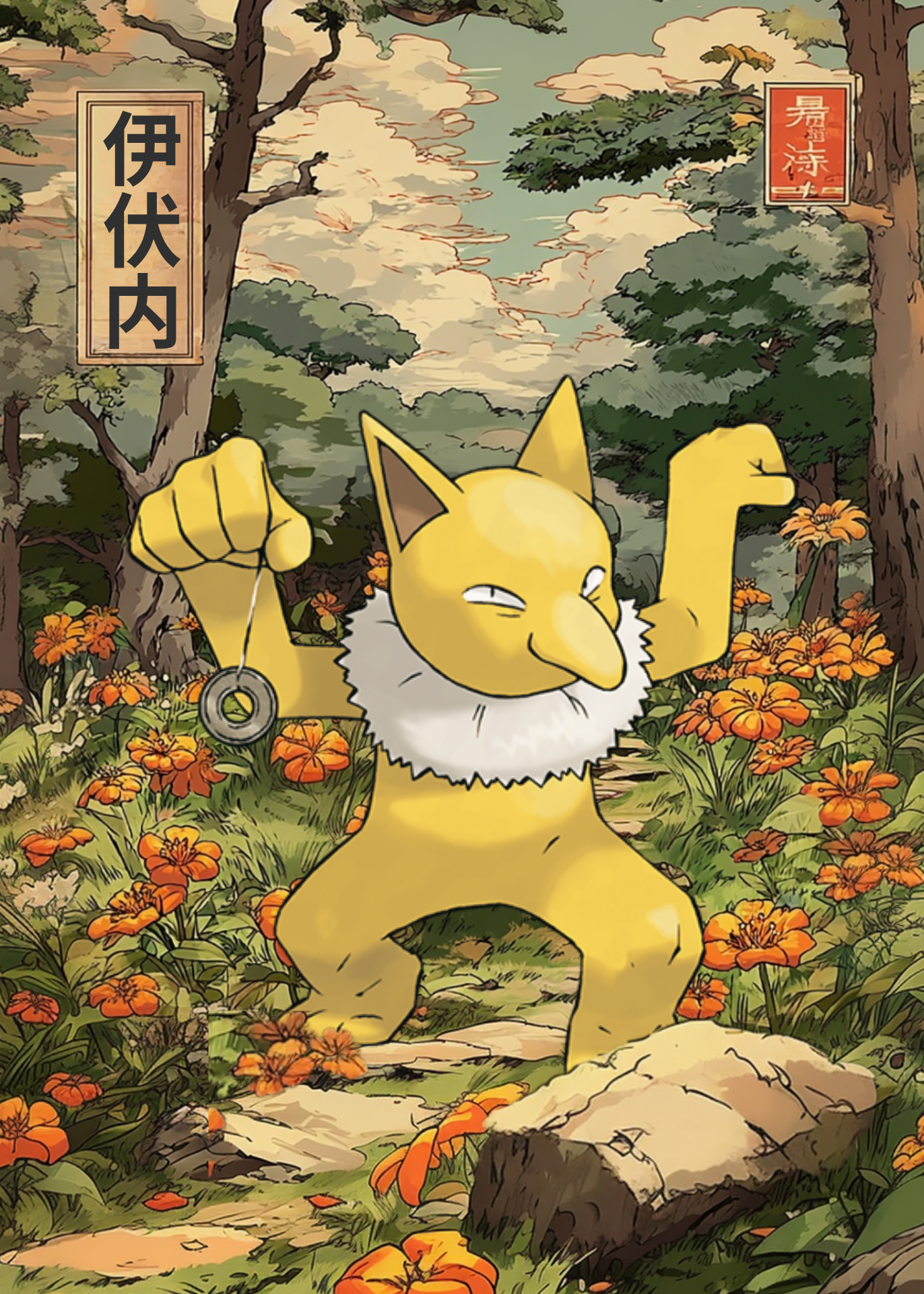 Hypno Pokemon Print – Japanese Style Pokemon Wall Art – Brighton Posters