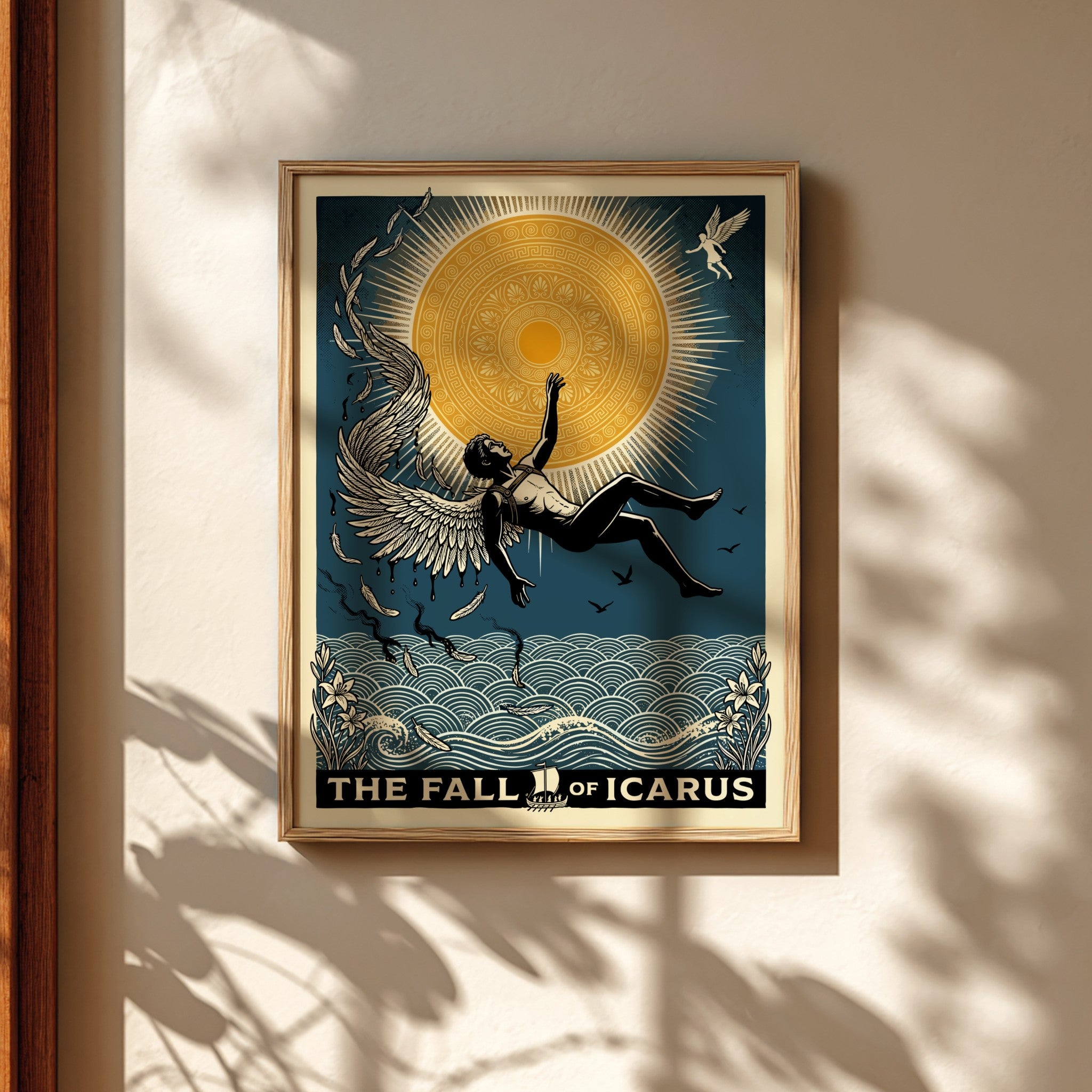 Icarus Falling Poster - Greek Mythology Wall Art, Mythic Decor ...