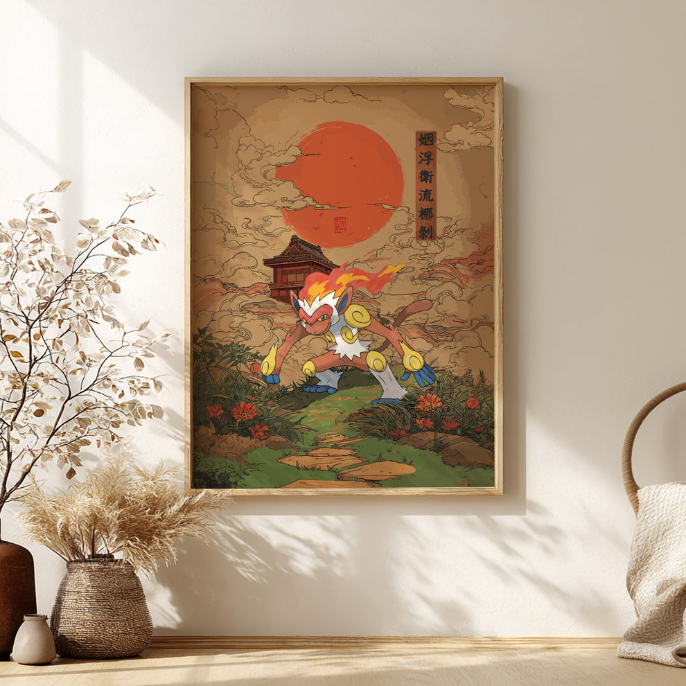 Infernape Pokemon Poster – Japanese Style Pokemon Wall Art – Brighton ...