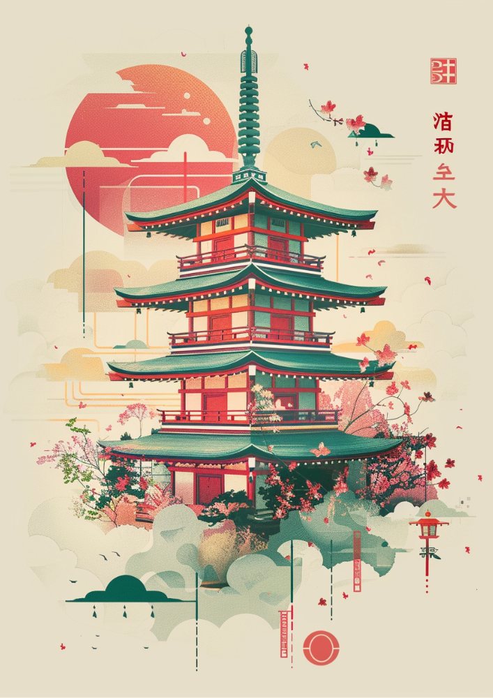 Japanese Temple Poster - Japanese Shrine Artwork – Brighton Posters