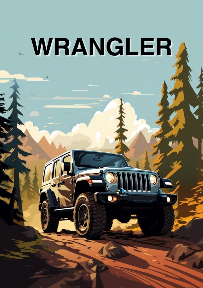 Jeep Wrangler Print – Off-Road SUV Wall Art Poster – Brighton Posters