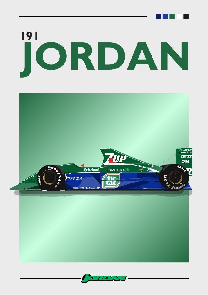 Jordan 191 F1 Poster – Schumacher’s Debut Formula 1 Car Art – Brighton ...