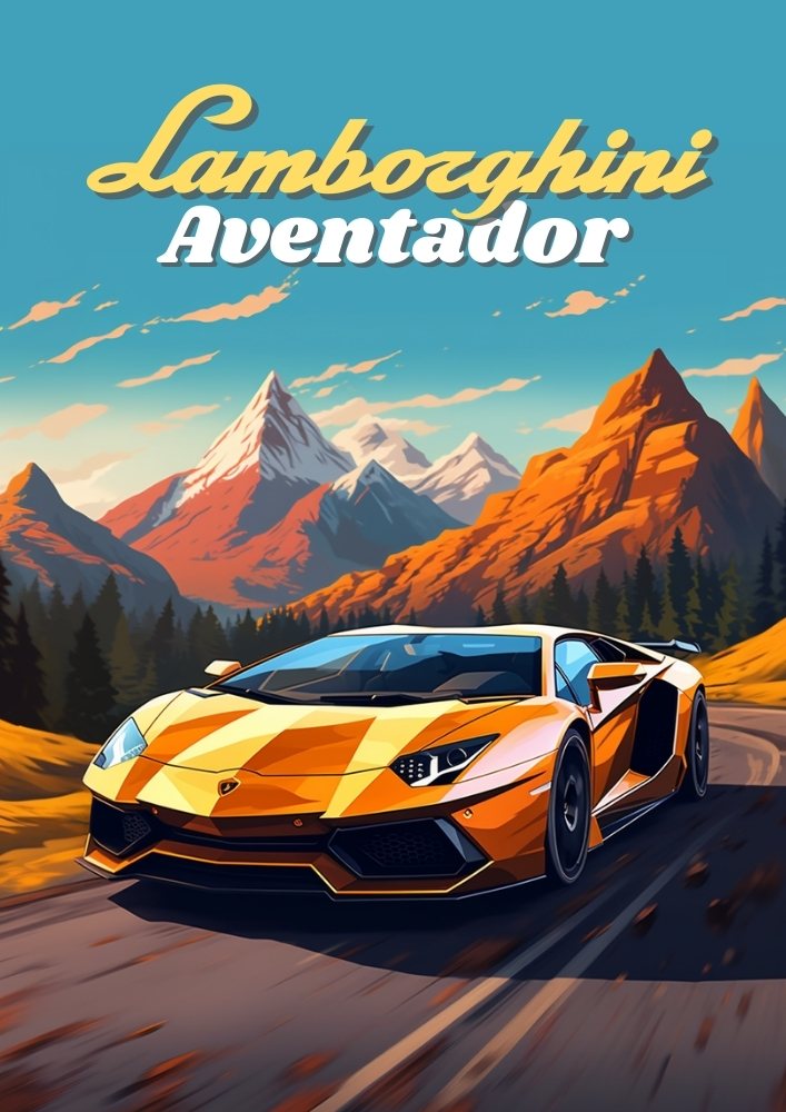 Lamborghini Aventador Poster – Italian Supercar Wall Art – Brighton Posters