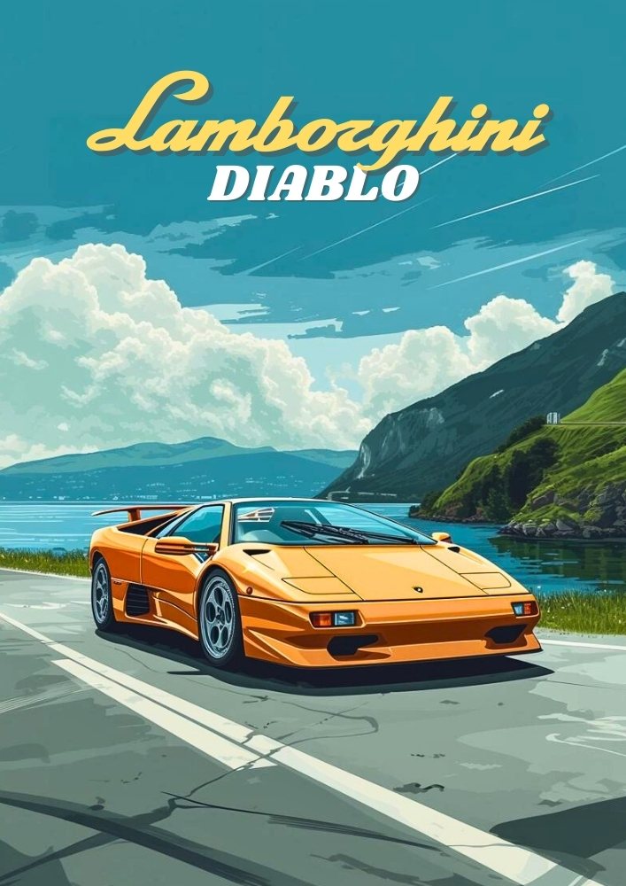 Lamborghini Diablo Poster – Classic Italian Supercar Wall Art ...