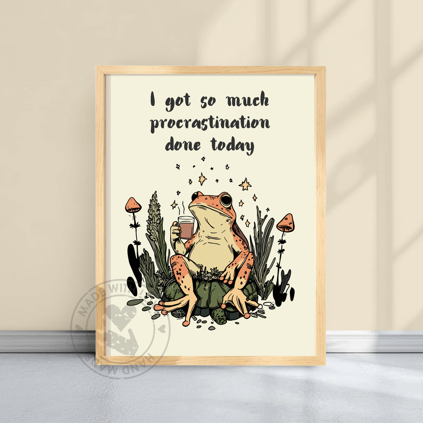 Procrastination Poster – Funny Frog Artwork – Brighton Posters