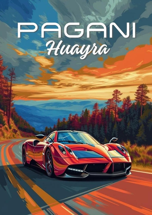 Pagani Huayra Poster – Italian Hypercar Wall Art – Brighton Posters