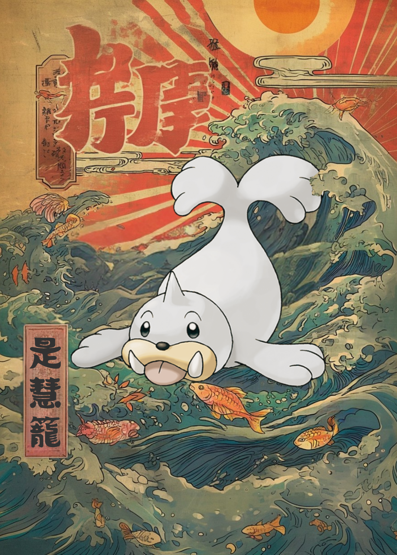 Seel Pokemon Print – Japanese Style Pokemon Wall Art – Brighton Posters
