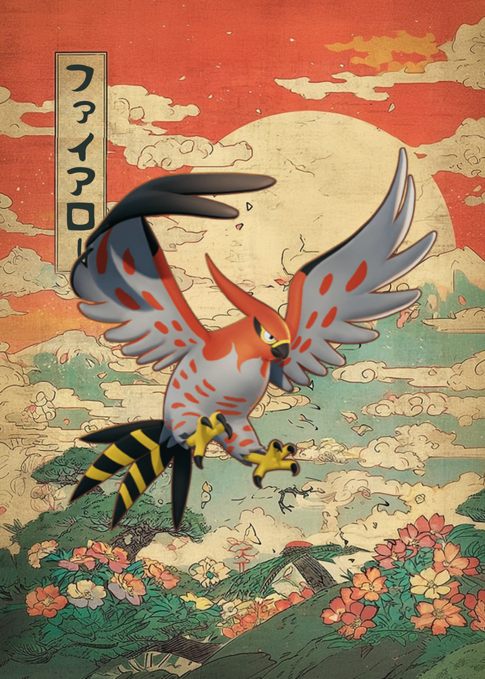 Talonflame Pokemon Print – Japanese Style Pokemon Wall Art – Brighton ...