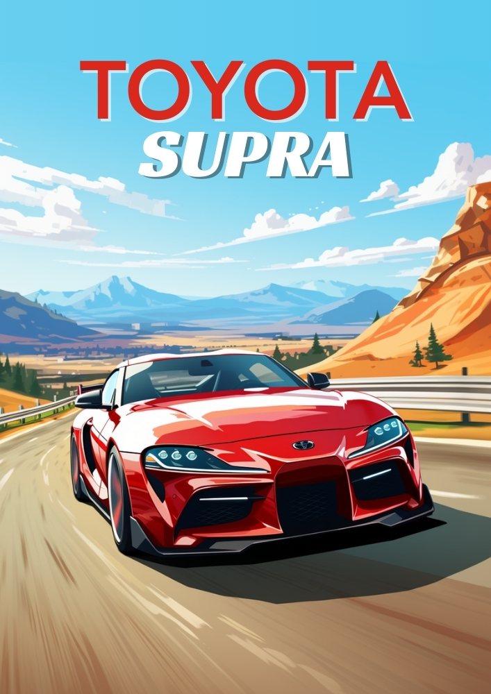 Toyota Supra Poster – Iconic Japanese Sports Car Wall Art – Brighton ...