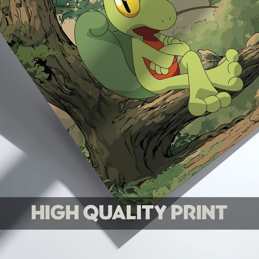 Treecko Pokemon Print – Japanese Style Pokemon Wall Art – Brighton Posters