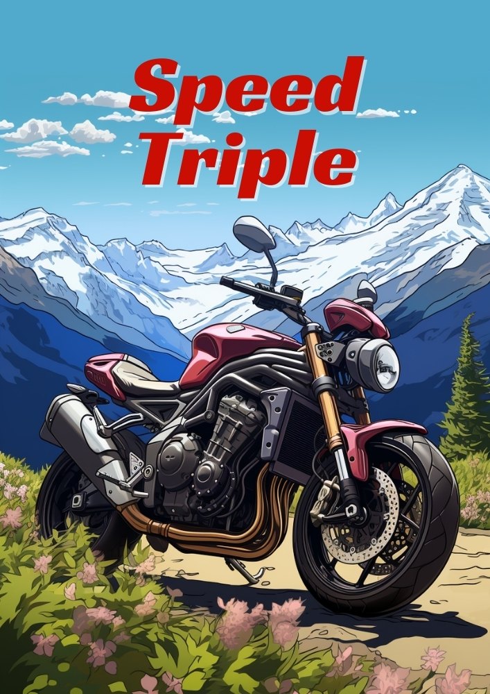 Triumph Speed Triple Poster – Naked Sport Motorcycle Wall Art ...