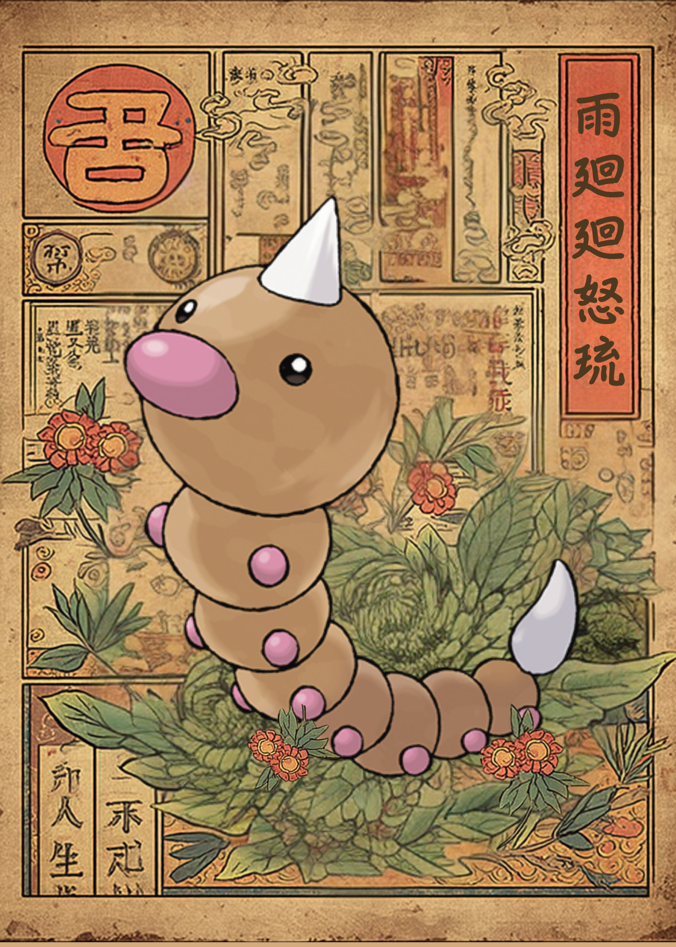 Weedle Pokemon Print – Japanese Style Pokemon Wall Art – Brighton Posters
