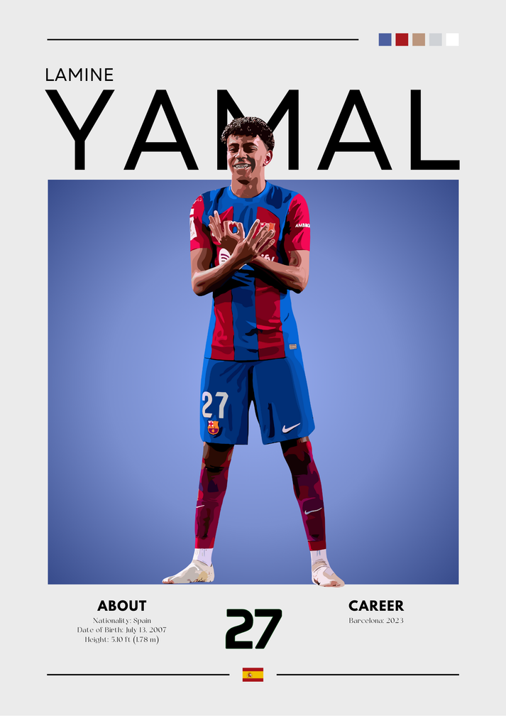 Lamine Yamal Barcelona Poster – Spanish Wonderkid Wall Art – Brighton ...