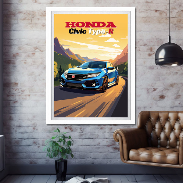 Honda Civic Type-R Car Poster – Iconic JDM Sports Car Wall Art ...