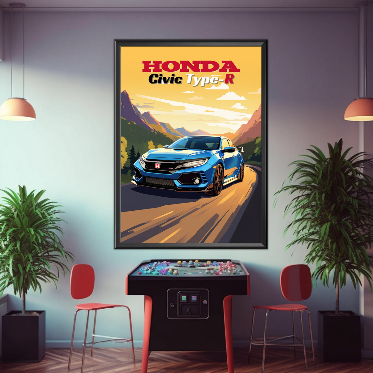 Honda Civic Type-R Car Poster – Iconic JDM Sports Car Wall Art ...