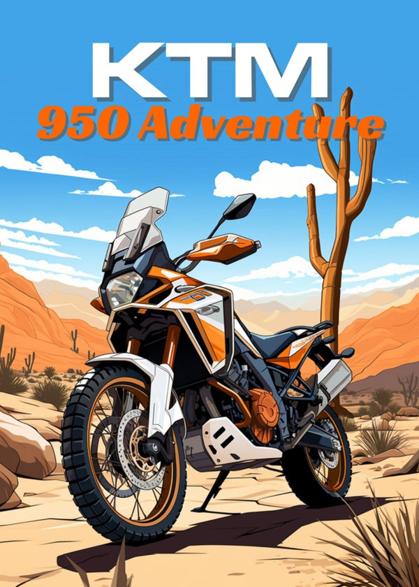 KTM 950 Adventure Poster – Dual Sport Motorcycle Wall Art – Brighton ...