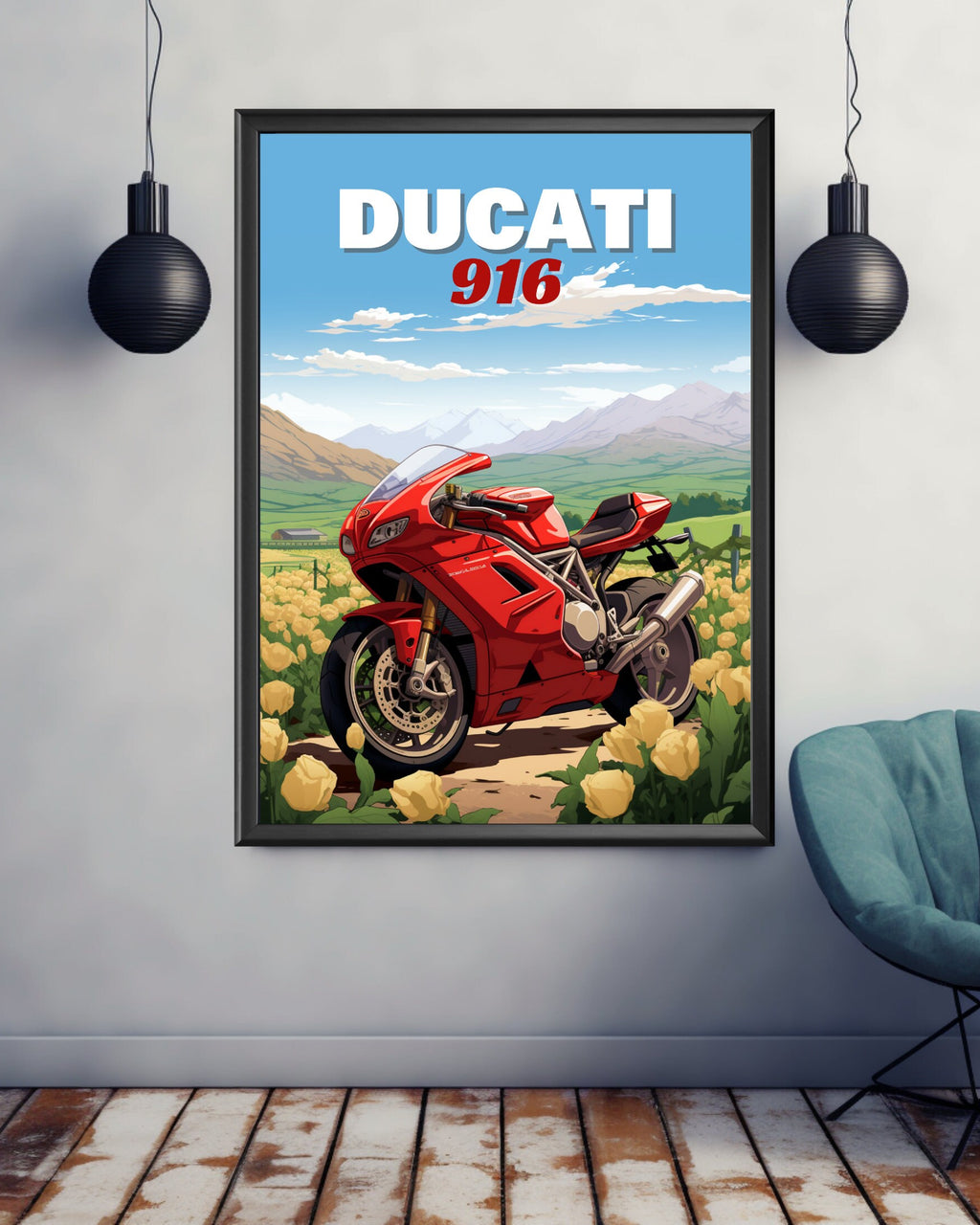 Ducati 916 Print – Brighton Posters