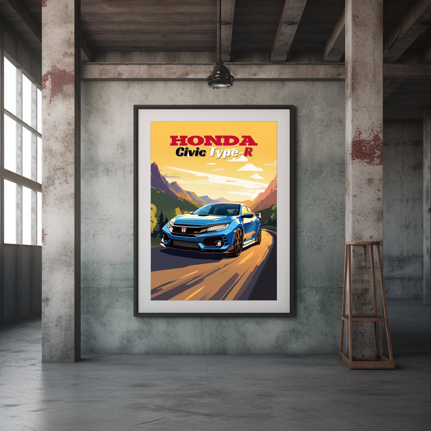 Honda Civic Type-R Car Poster – Iconic JDM Sports Car Wall Art ...
