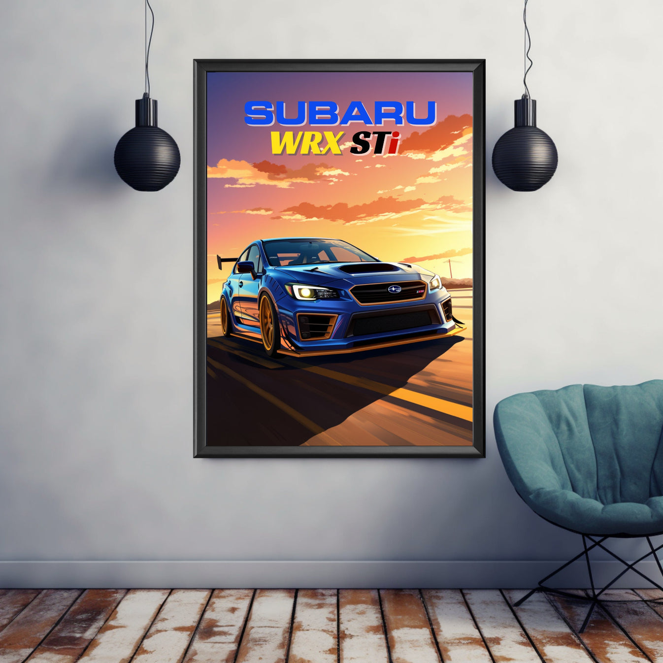 Subaru WRX STi Poster – Japanese Rally Performance Car Wall Art ...