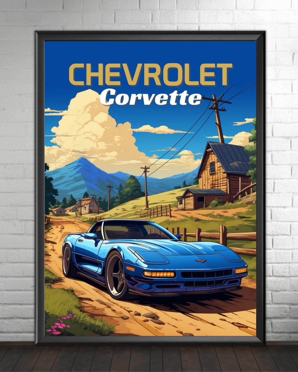 Chevrolet Corvette C5 Poster, 2000s Car Print, Chevrolet Corvette C5 P ...