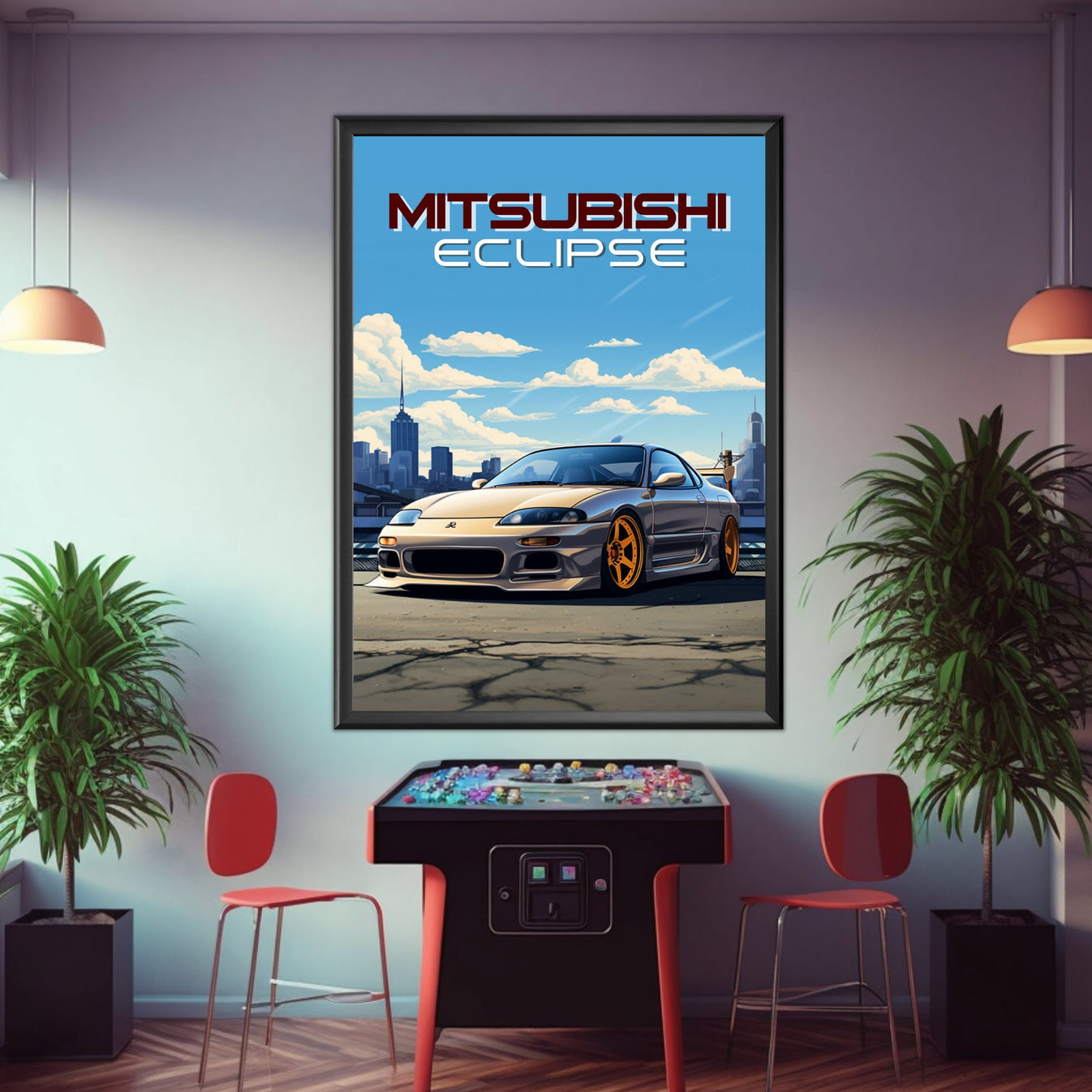 1990s Mitsubishi Eclipse Poster – Classic Japanese Sports Car Wall Art ...