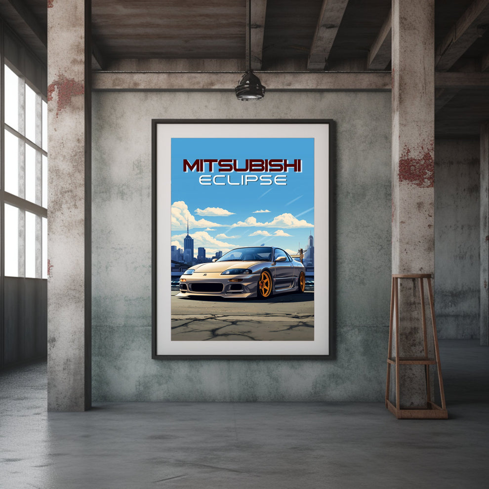 1990s Mitsubishi Eclipse Poster – Classic Japanese Sports Car Wall Art ...