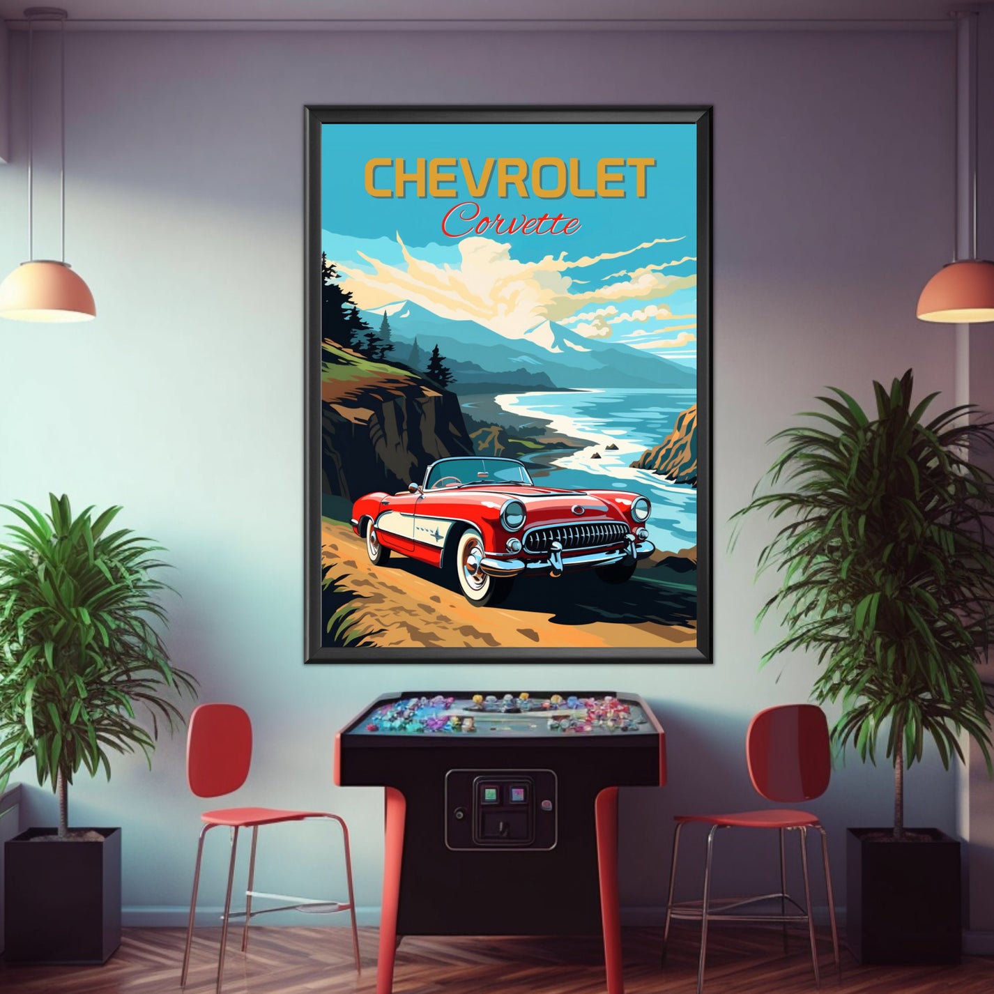 Chevrolet Corvette C1 Poster – Classic American Muscle Car Wall Art ...