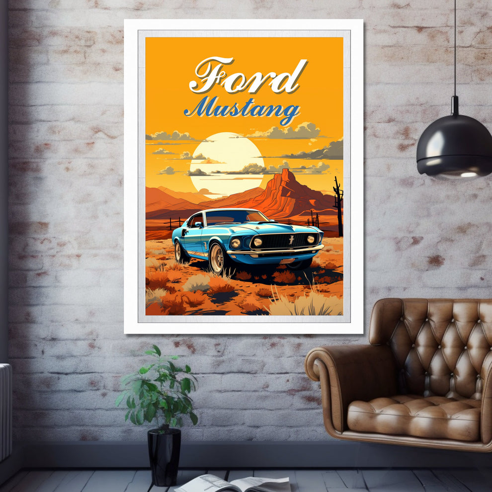 Ford Mustang 1969 Print – Classic American Muscle Car Wall Art Poster ...