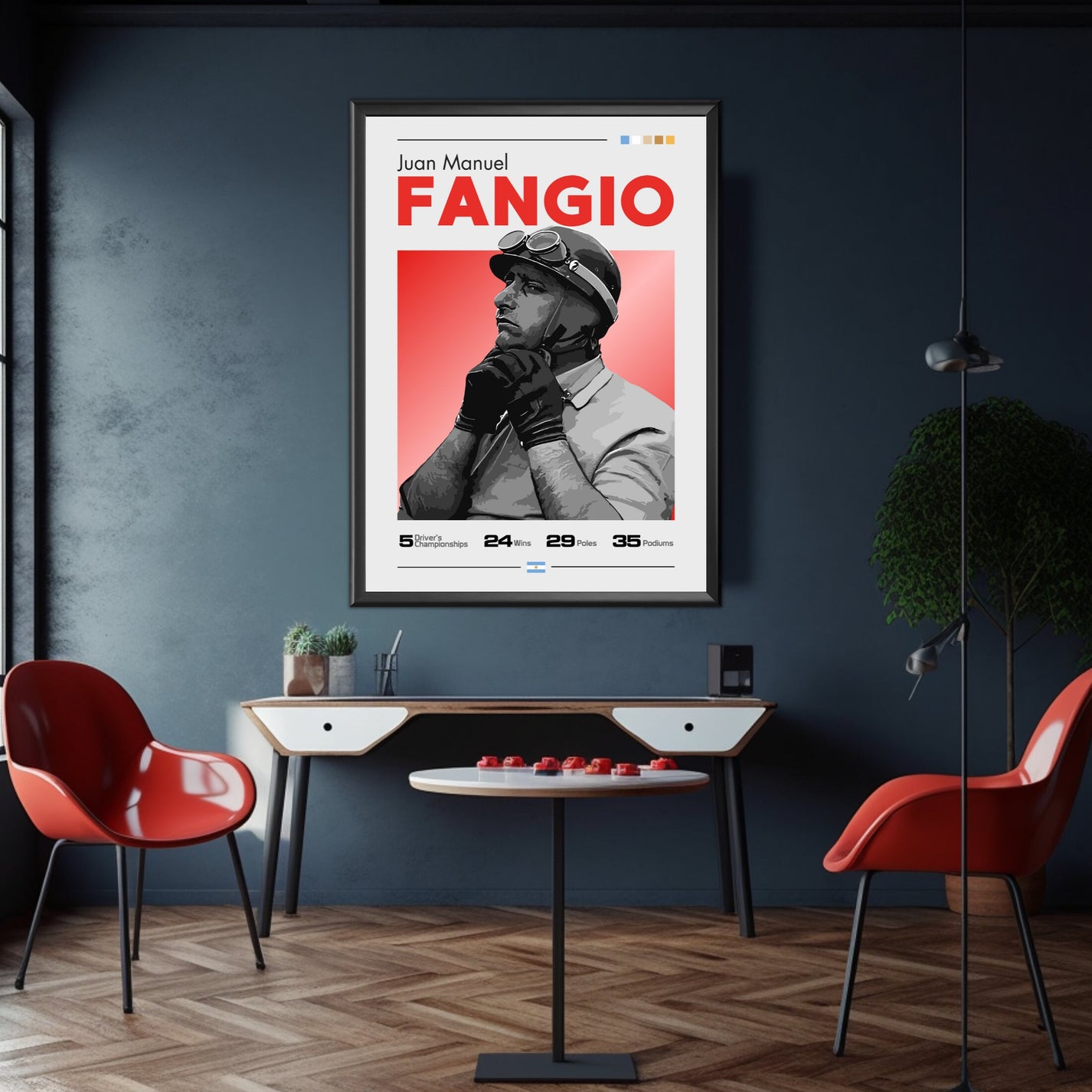 Juan Manuel Fangio F1 Poster – Five-Time World Champion Art – Brighton ...
