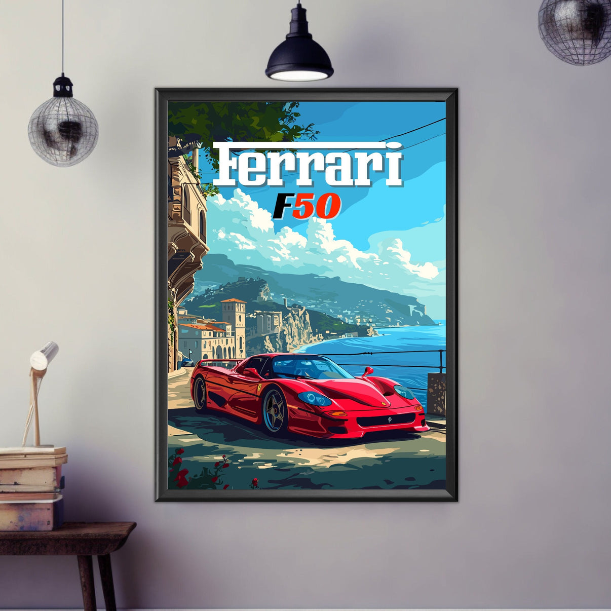 Ferrari F50 Poster – Classic Italian Supercar Wall Art – Brighton Posters