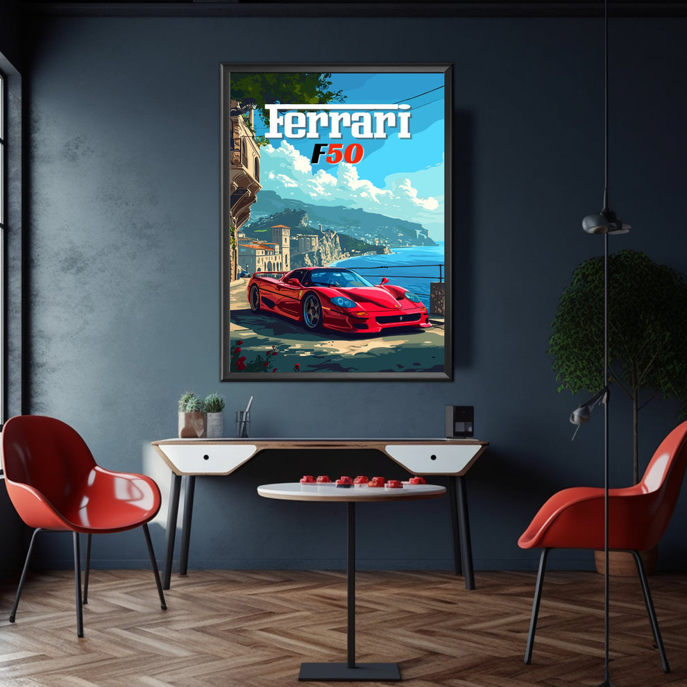 Ferrari F50 Poster – Classic Italian Supercar Wall Art – Brighton Posters