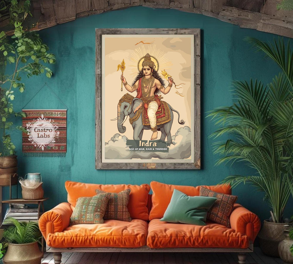 Indra Poster - Hindu God Artwork – Brighton Posters