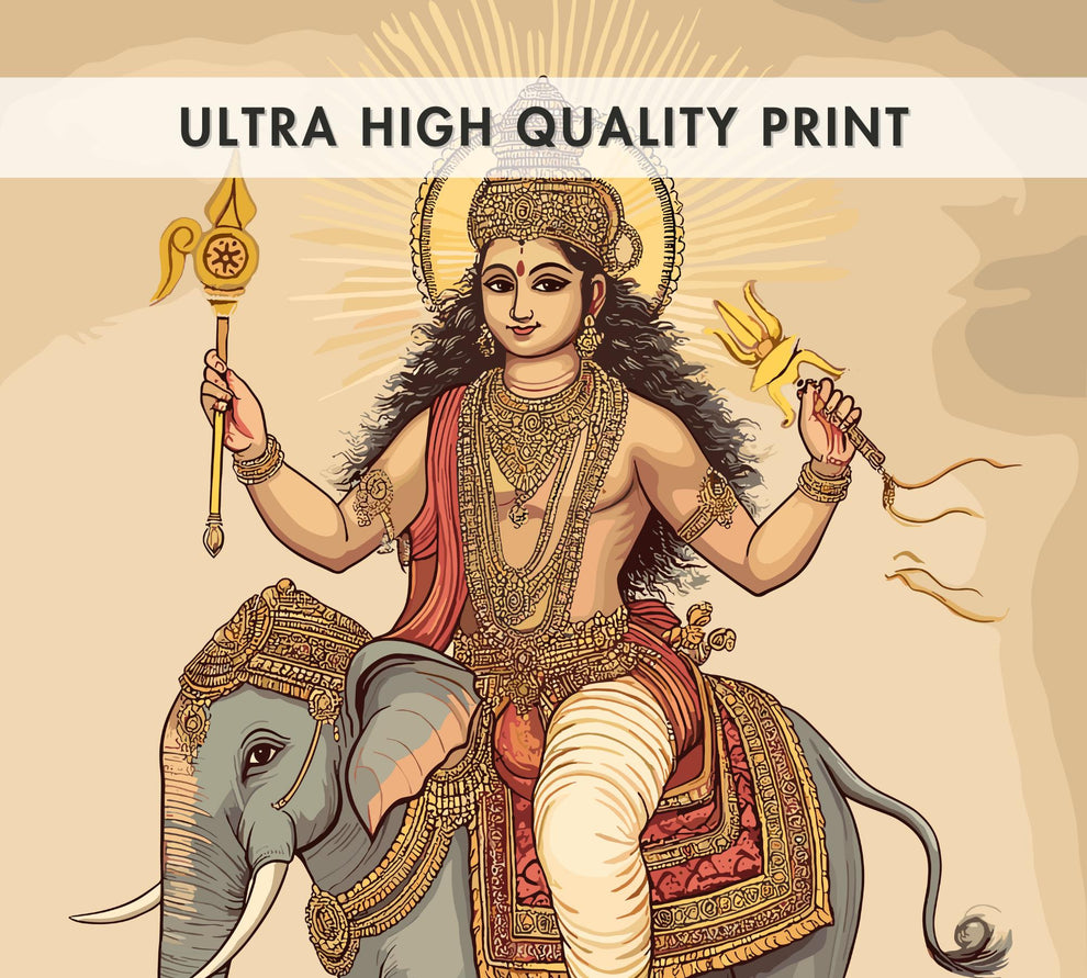 Indra Poster - Hindu God Artwork – Brighton Posters