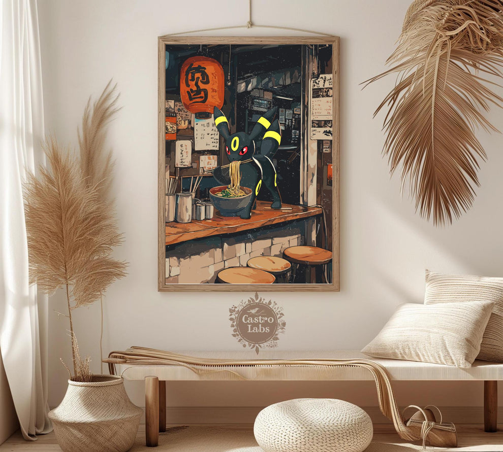 Umbreon Ramen Poster - Cozy Japanese Pokémon Wall Art | Anime & Food L ...
