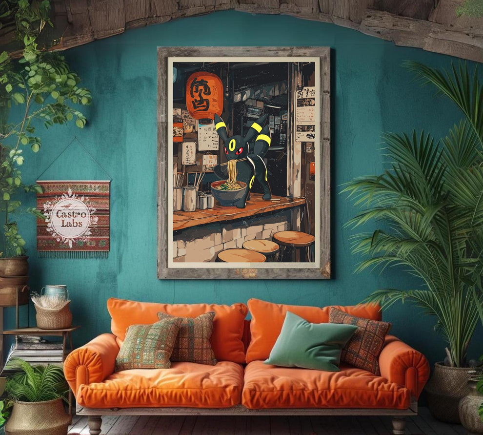 Umbreon Ramen Poster - Cozy Japanese Pokémon Wall Art | Anime & Food L ...