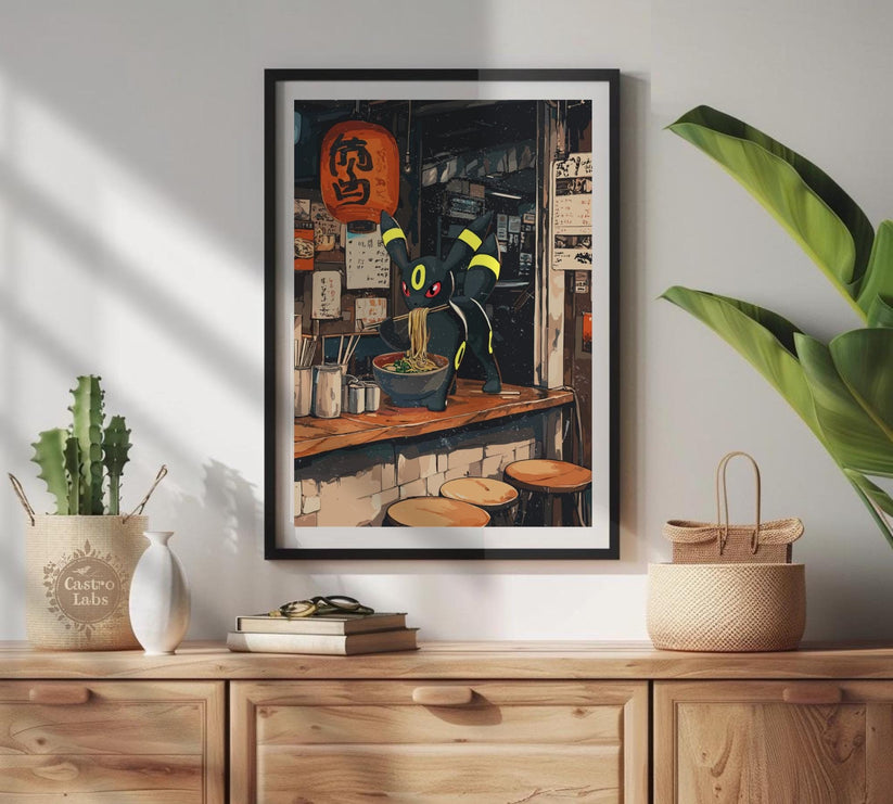 Umbreon Ramen Poster - Cozy Japanese Pokémon Wall Art | Anime & Food L ...
