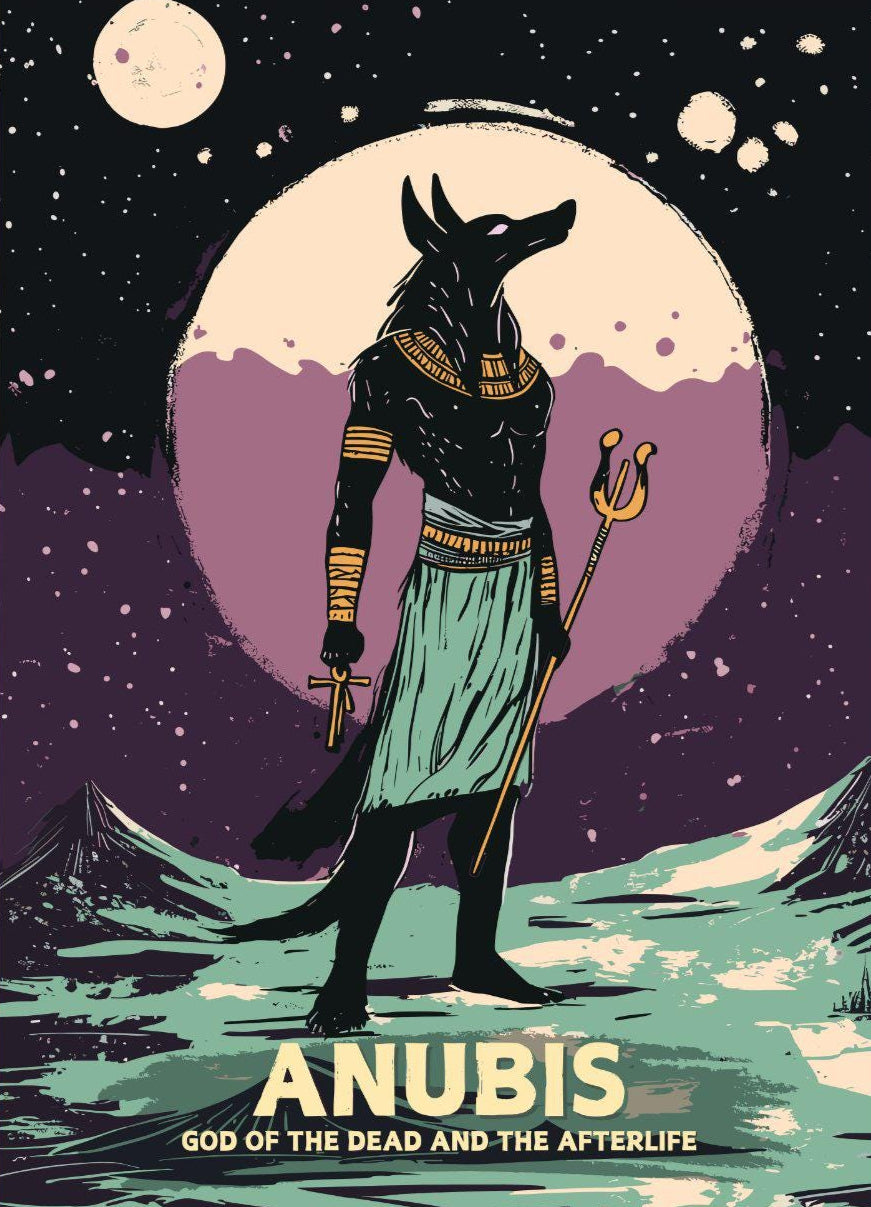 Anubis God Poster - Egyptian Mythology Artwork – Brighton Posters