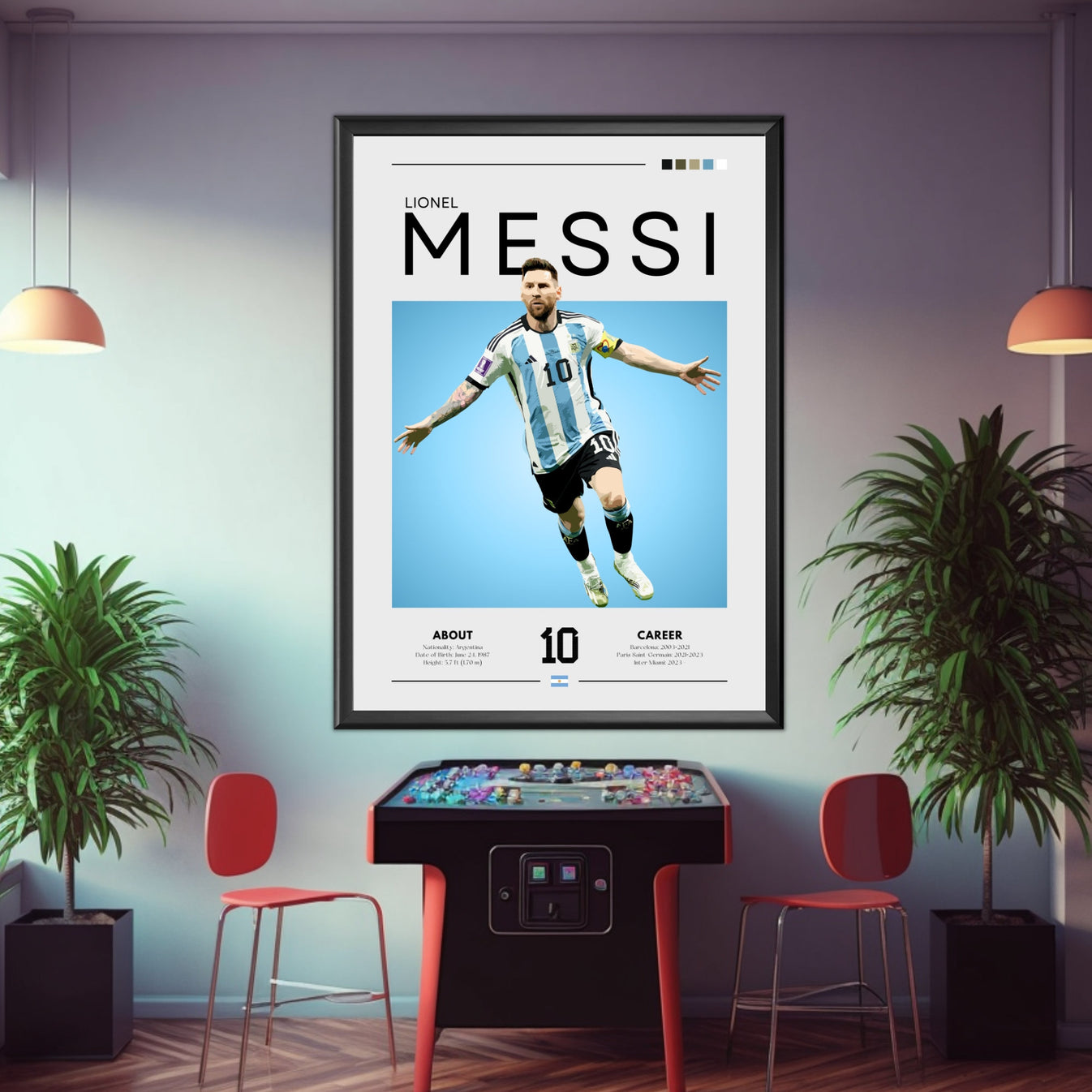 Lionel Messi Poster on Argentina - Iconic Soccer Artwork for Fans ...