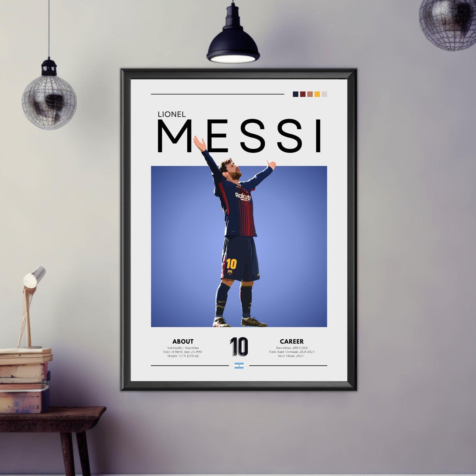 Lionel Messi Poster on Barcelona - High-Quality Soccer Print for Fans ...
