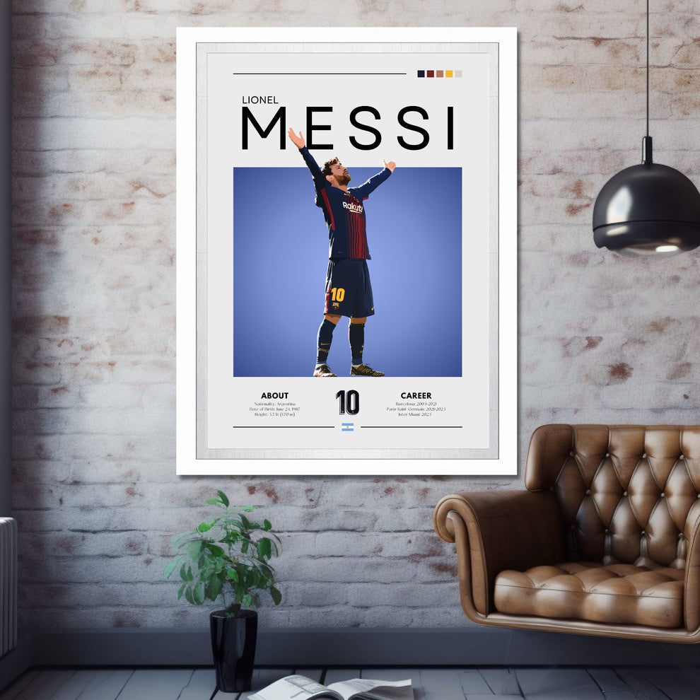 Lionel Messi Poster on Barcelona - High-Quality Soccer Print for Fans ...